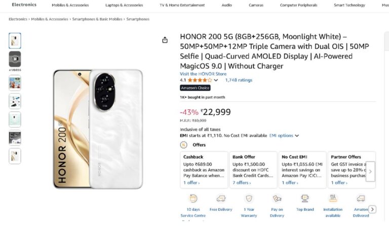 Honor 200 5G Big Price Drop! Under Rs 20000 With Amazon Offer - TIMESBULL