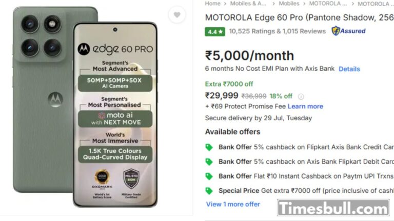 Flipkart Offer – Motorola Edge 60 Pro 5G Buy It at ₹28,499 With 6000mAh ...