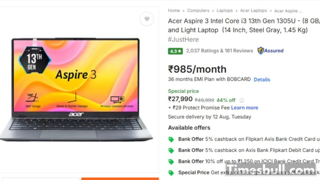 Acer Aspire 3 13th Gen Intel Core i3 Laptop Now Cheaper, Priced at Just ...