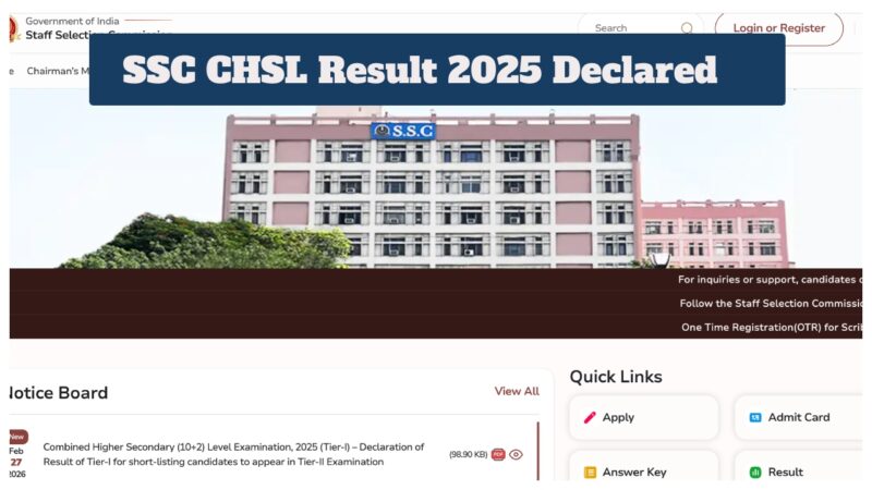 SSC CHSL Result 2025 Declared – Direct Link to Download Merit List PDF ...