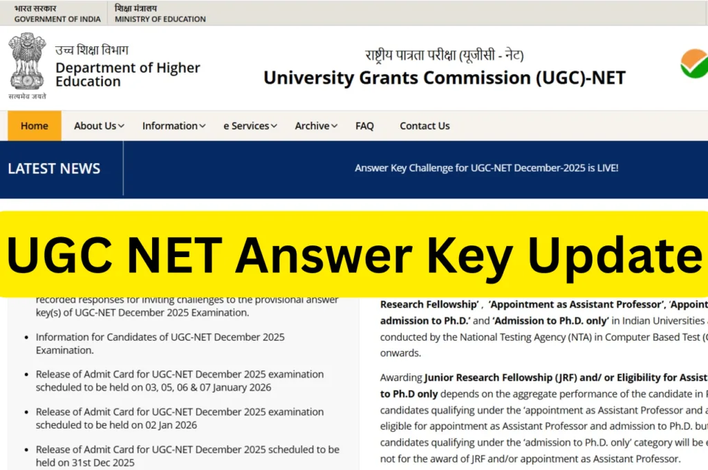 UGC NET Answer Key Update – Check Response Sheet Objection Process ...