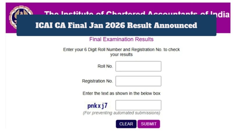 ICAI CA Final Jan 2026 Result Announced – 7,590 New Chartered ...