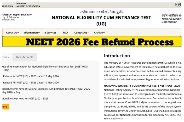 Looking for Latest NEET UG 2026 fee refund process Updates? Breaking ...