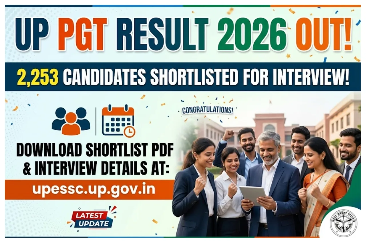 UP PGT Result 2026 Out - 2,253 Candidates Shortlisted for Interview ...