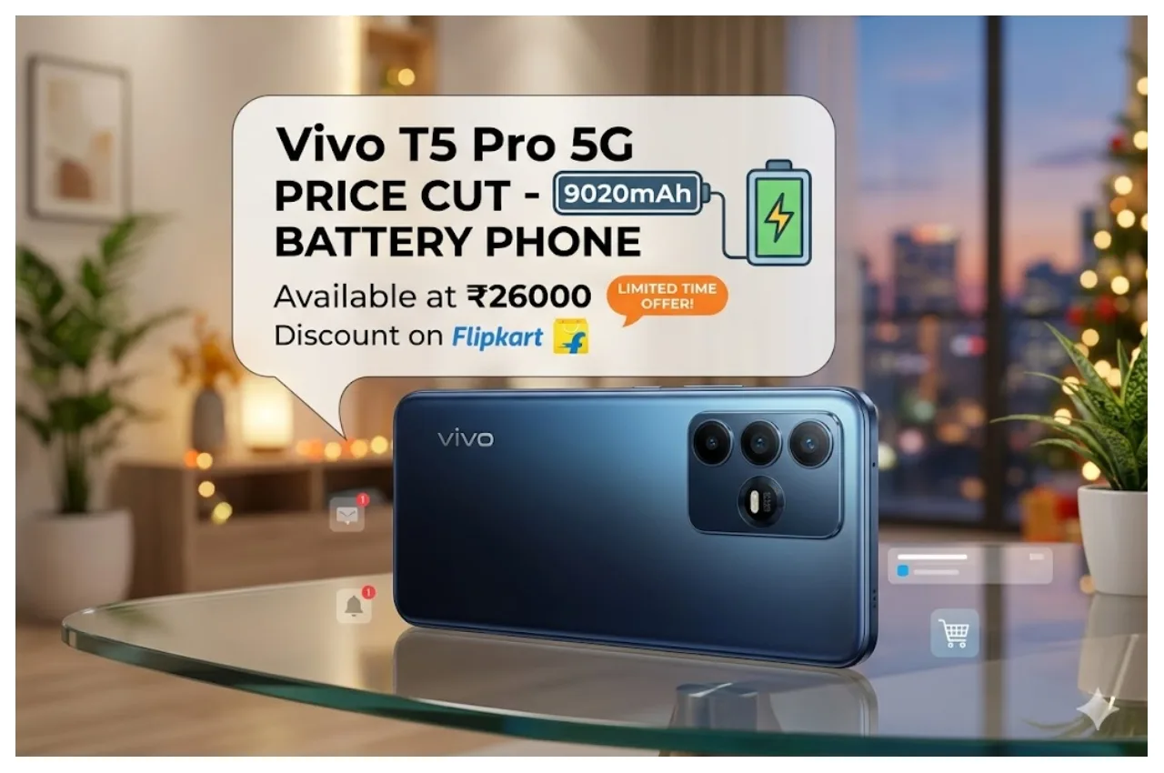 Vivo T5 Pro 5G Price Cut - 9020mAh Battery Phone Available at ₹26000 ...